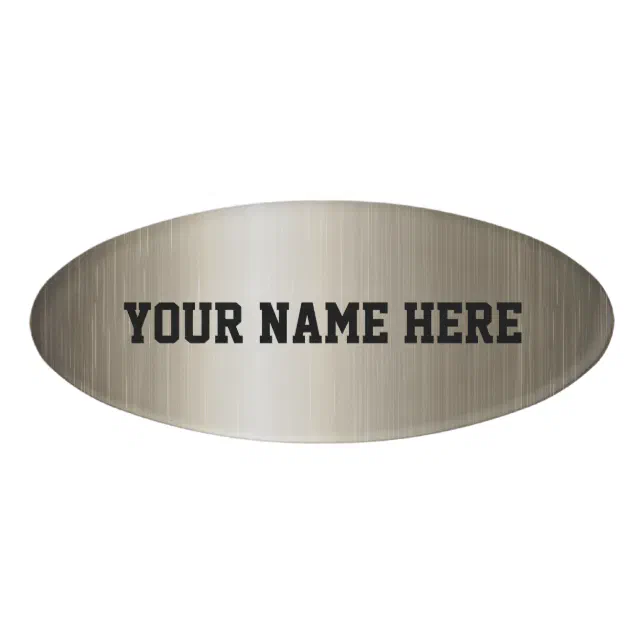 CREATE-YOUR-OWN DIY Custom upload design Platinum Name Tag | Zazzle