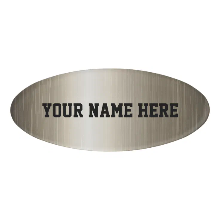 CREATE-YOUR-OWN DIY Custom upload design Platinum Name Tag | Zazzle