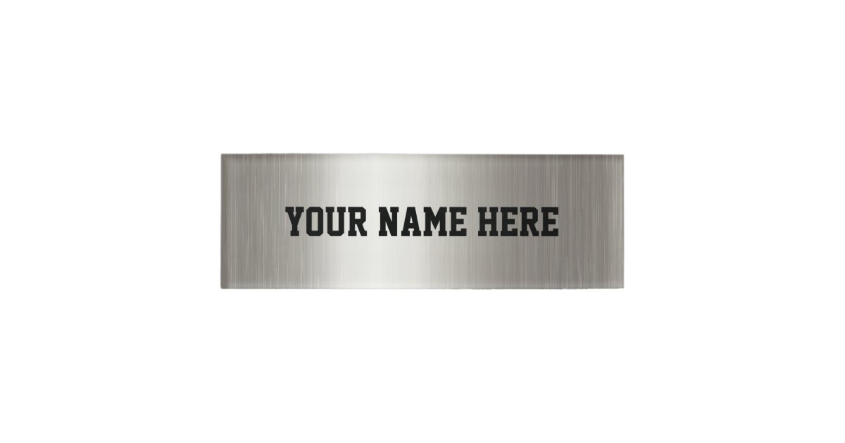 CREATE-YOUR-OWN DIY Custom upload design Silver Name Tag | Zazzle