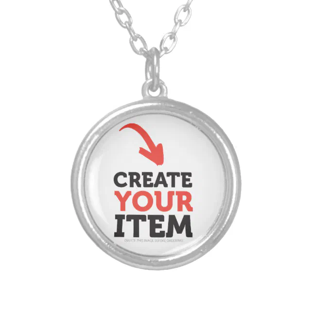 CREATE-YOUR-OWN DIY Custom upload your design Silver Plated Necklace ...