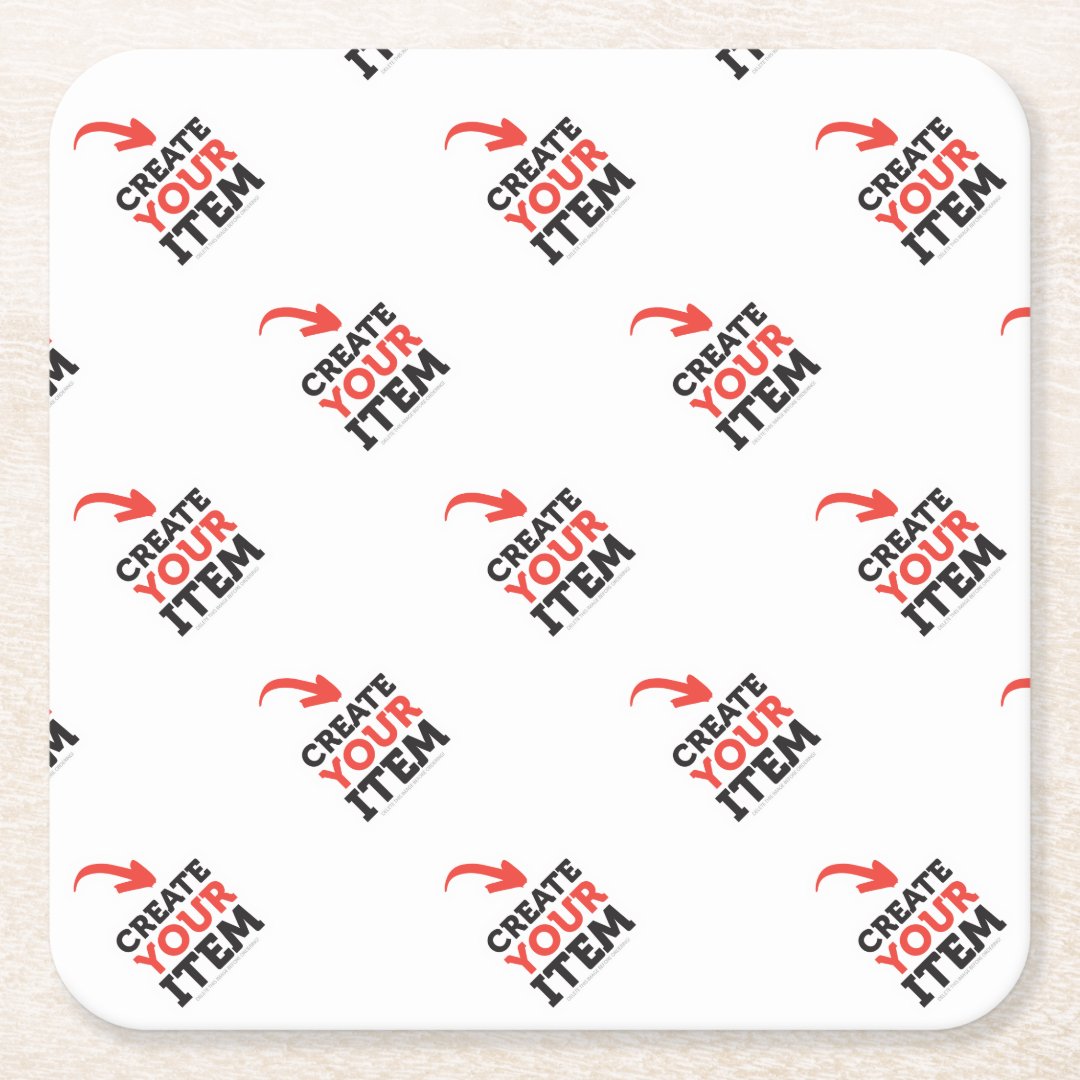 CREATE-YOUR-OWN DIY Custom upload your design Square Paper Coaster | Zazzle