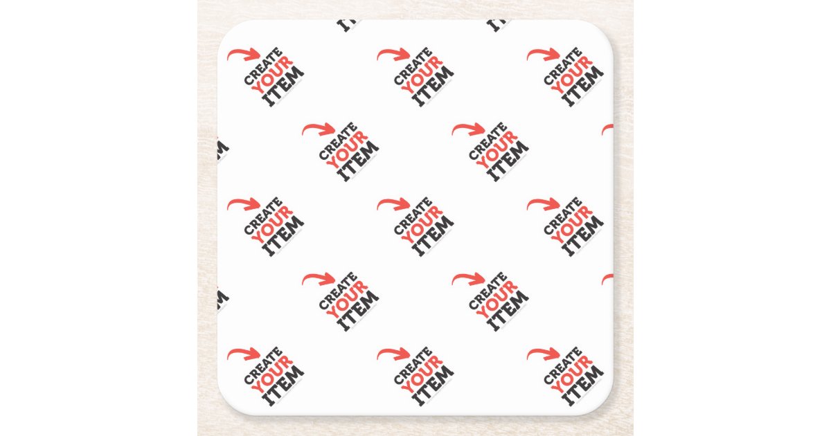 CREATE-YOUR-OWN DIY Custom upload your design Square Paper Coaster | Zazzle