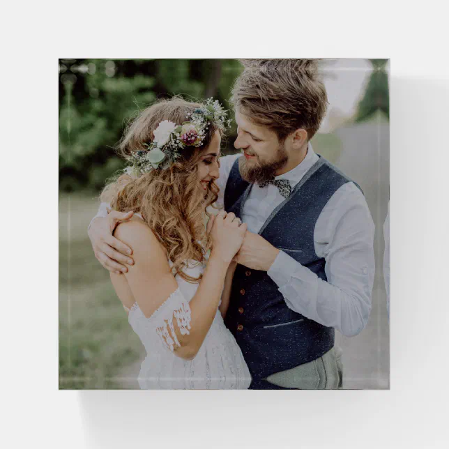 Create Your Own | DIY Custom Wedding Photo Paperweight | Zazzle