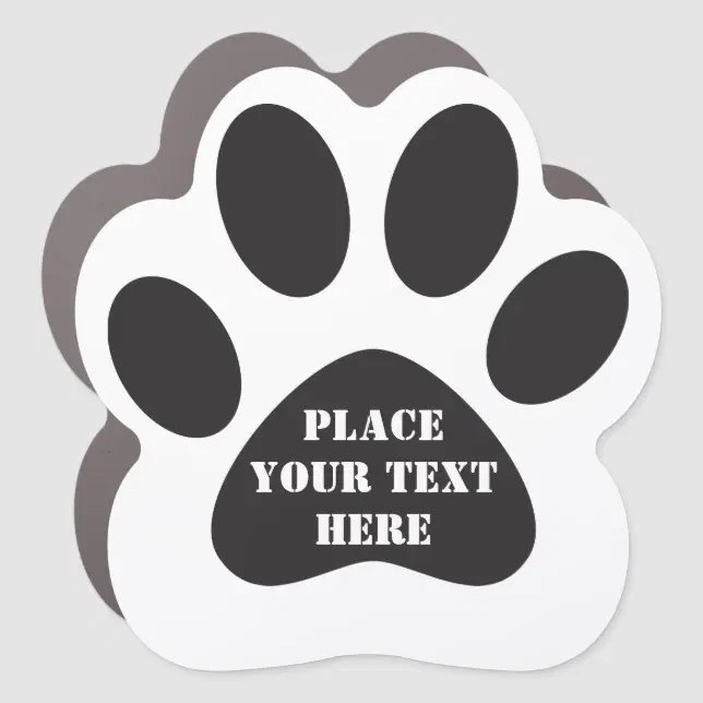 Create Your Own Dog Paw Print Message Text Car Ma Car Magnet | Zazzle
