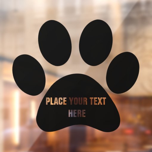 Create Your Own Dog Paw Print Message Text Window Cling | Zazzle