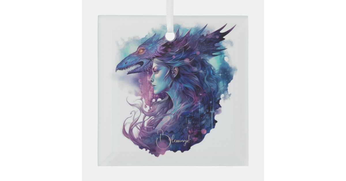 Create Your Own Dragon Goddess Glass Ornament | Zazzle
