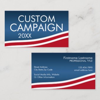 Create Your Own Election Design Business Card | Zazzle