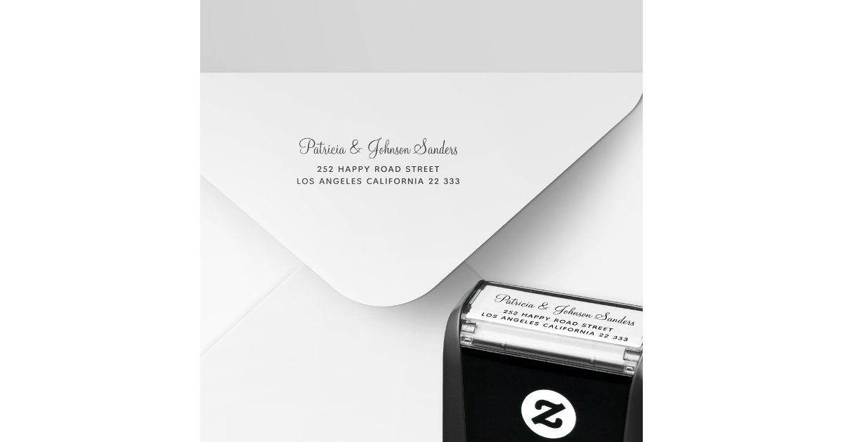Create your own elegant name script return address self-inking stamp ...