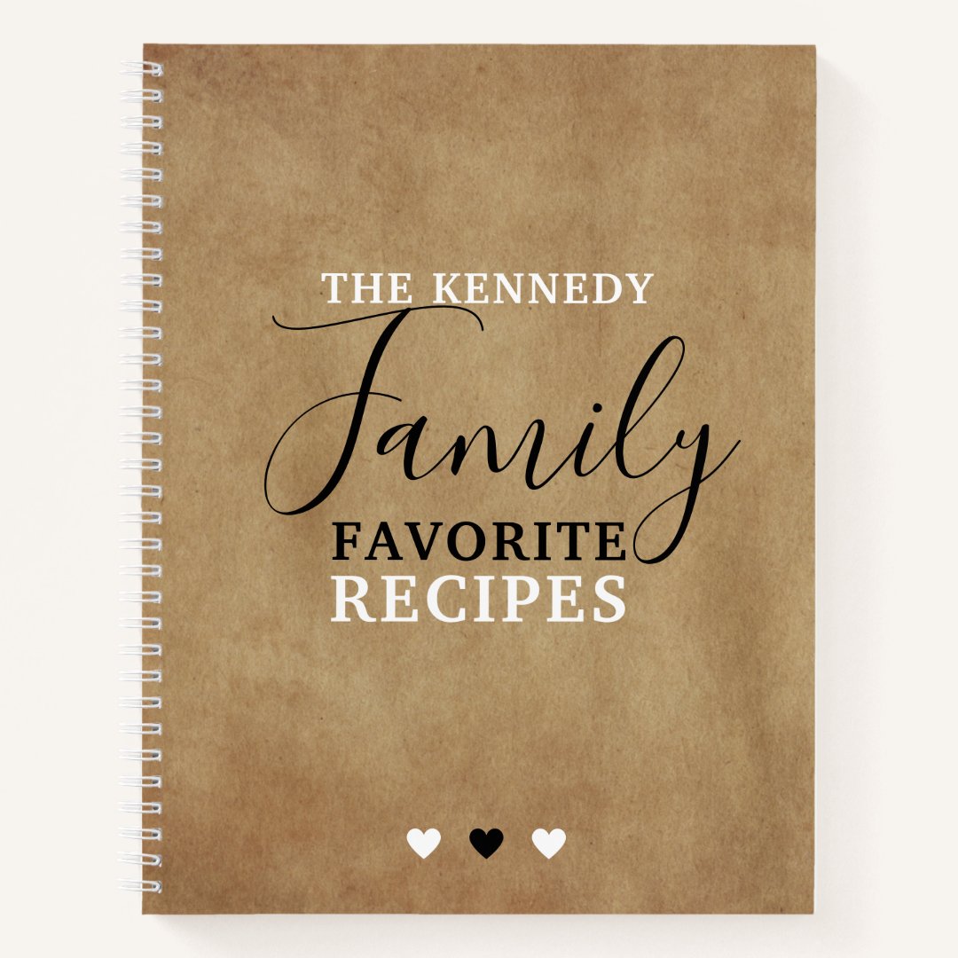 Create Your Own Family Favorite Recipes Kraft Notebook | Zazzle