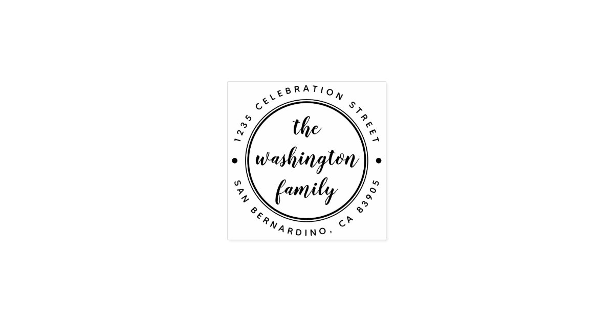 Create Your Own Family Name Custom Return Address Rubber Stamp | Zazzle