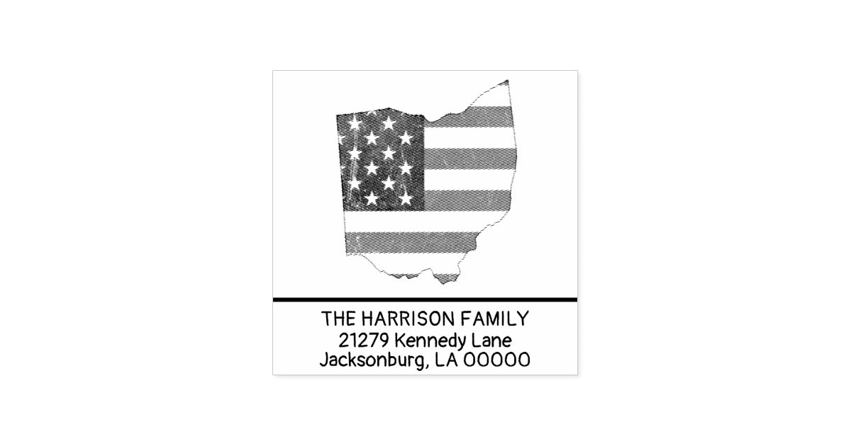 Create Your Own Family Name Ohio Return Address Rubber Stamp | Zazzle