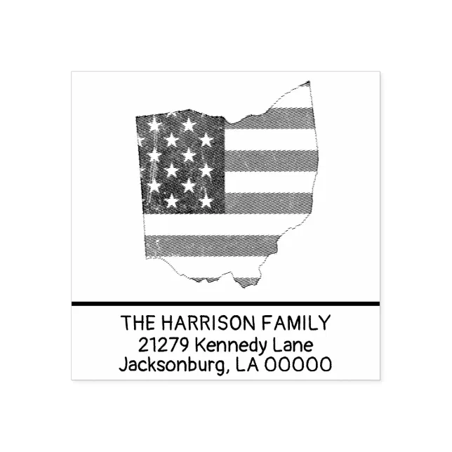 Create Your Own Family Name Ohio Return Address Rubber Stamp | Zazzle