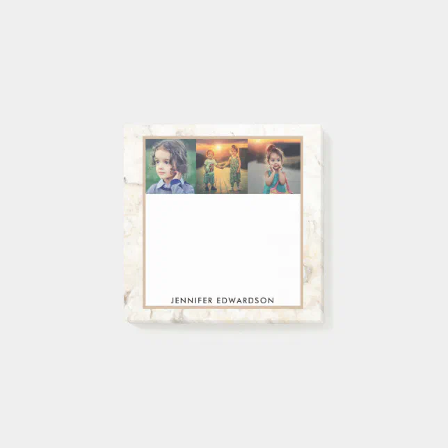 Create your own family photo collage on marble post-it notes | Zazzle