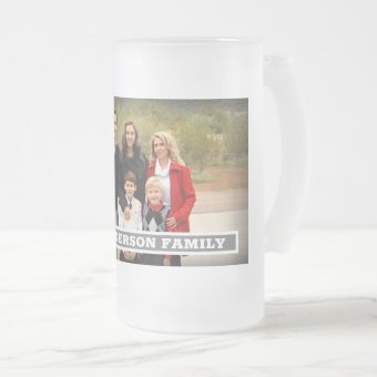 Create Your Own Family Photo Monogram Frosted Glass Beer Mug | Zazzle