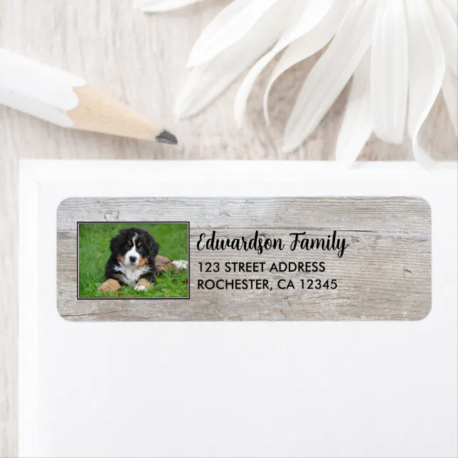 Create your own family photo return address label | Zazzle