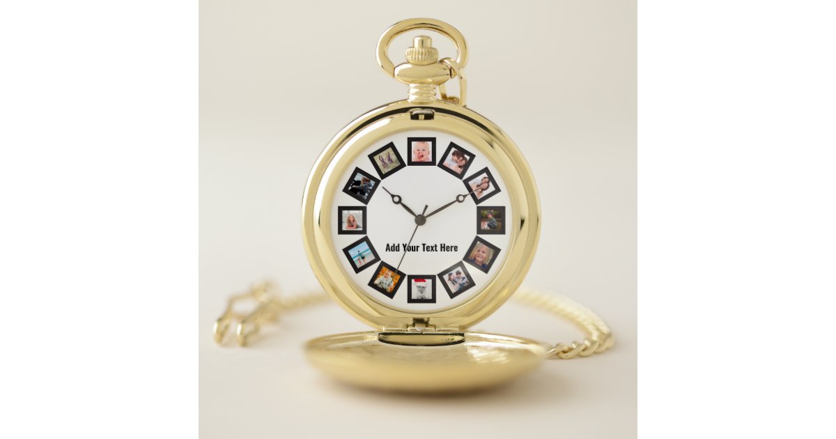 Create Your Own Family Photos Pocket Watch | Zazzle