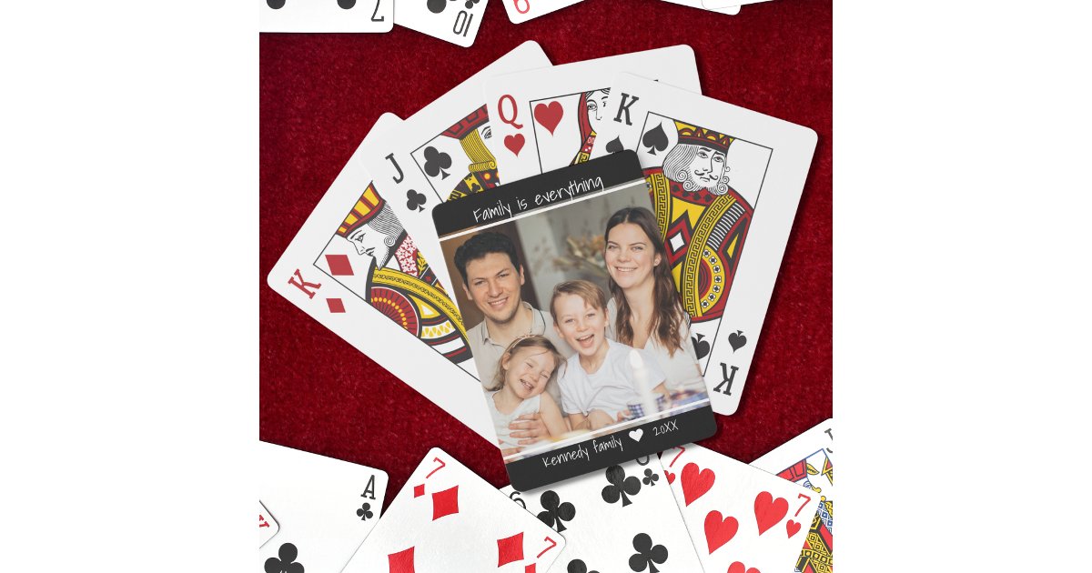 Create Your Own Family Quote Photo Name Poker Cards | Zazzle