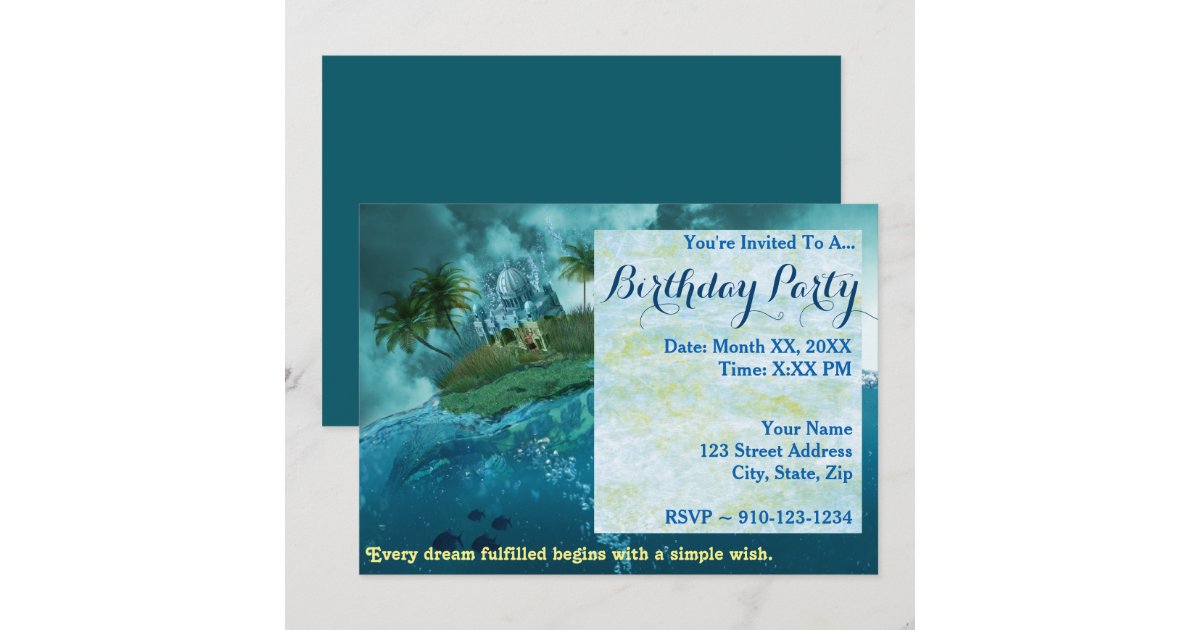 Create Your Own Fantasy Birthday Party Invitation | Zazzle