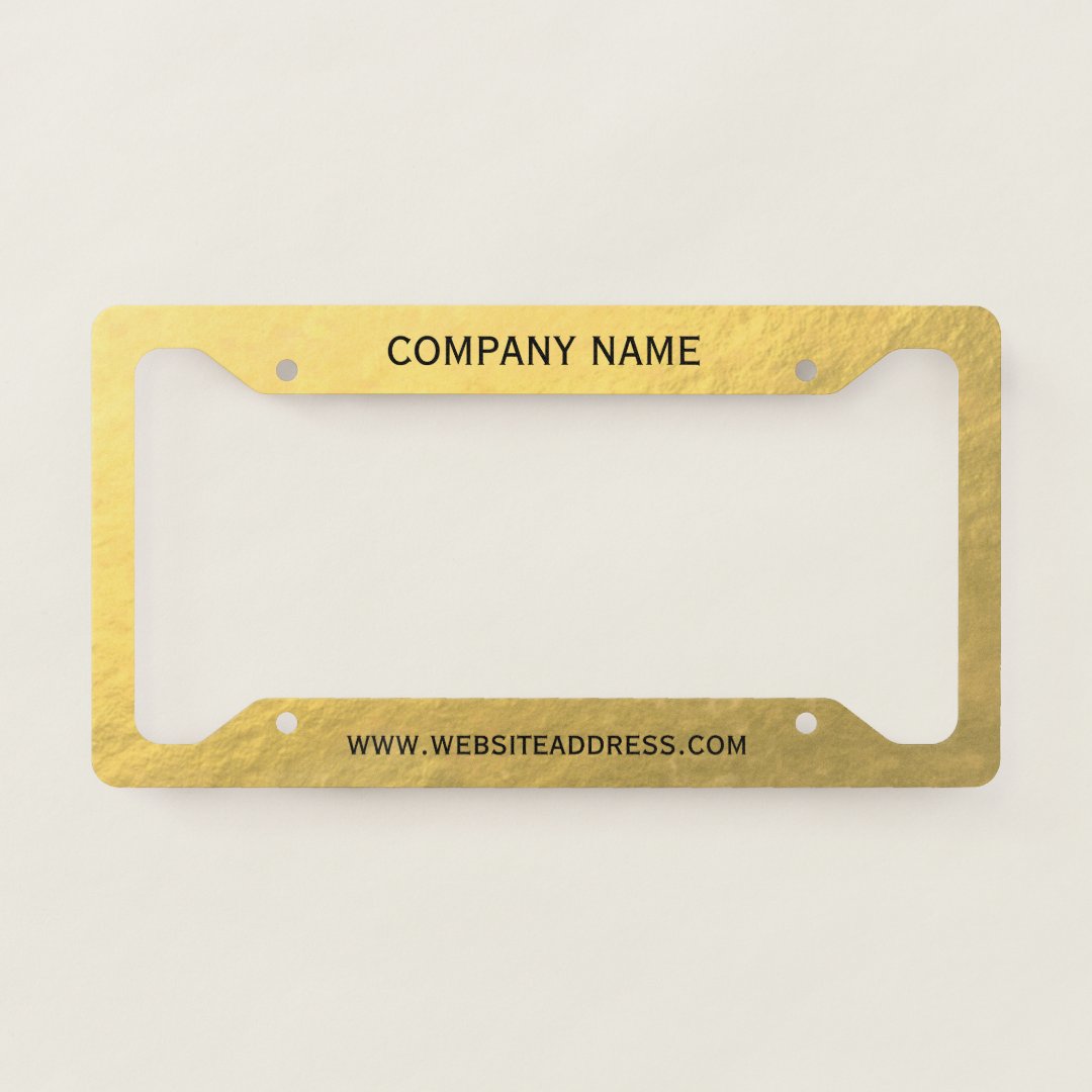 Create Your Own Faux Gold Licence Plate Frame | Zazzle