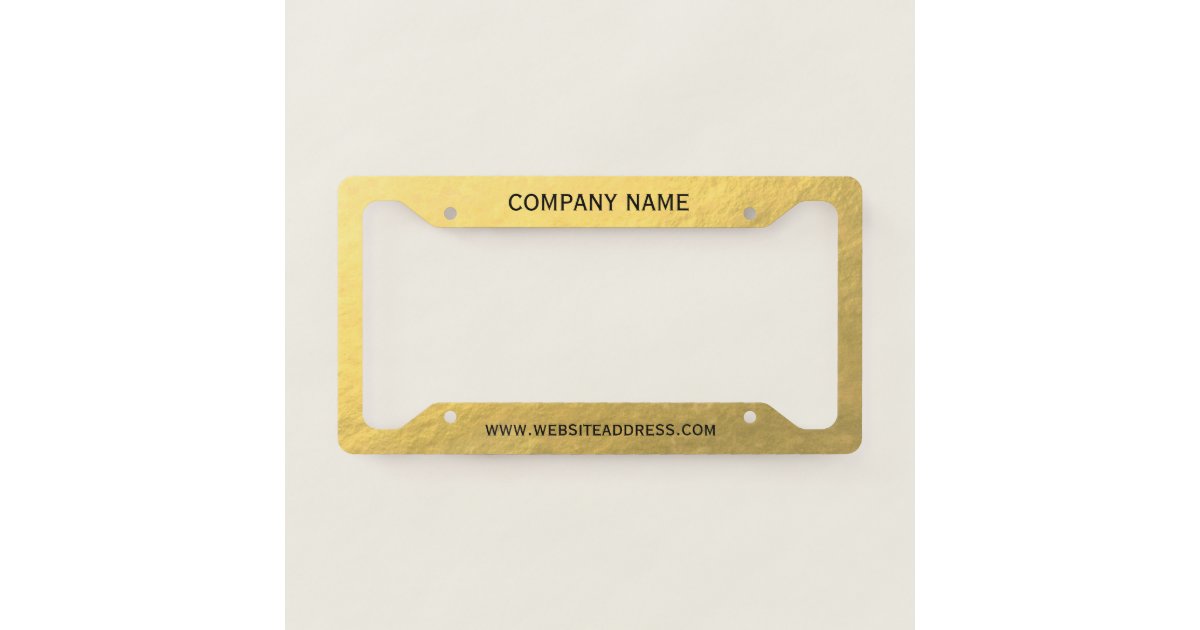 Create Your Own Faux Gold Licence Plate Frame | Zazzle