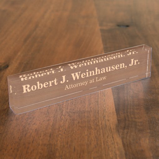 Create Your Own Faux Wood Grain Formal Nameplate | Zazzle