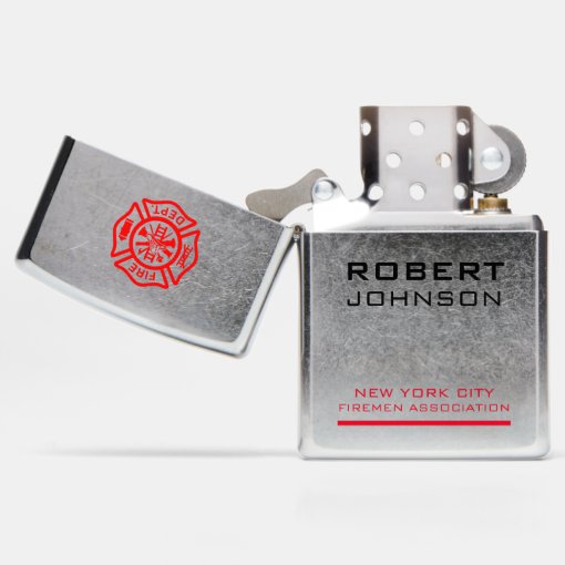 Create Your Own Firefighter Name Zippo Lighter | Zazzle
