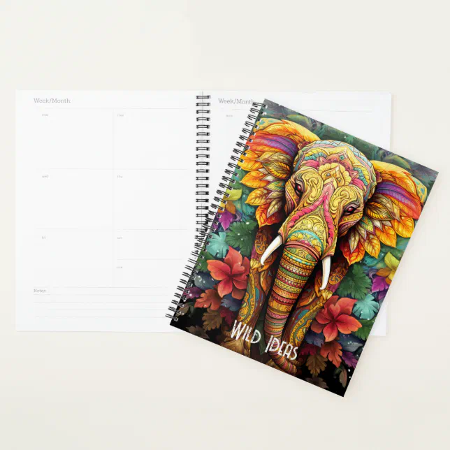 Create Your Own Floral Jungle Elephant Planner | Zazzle