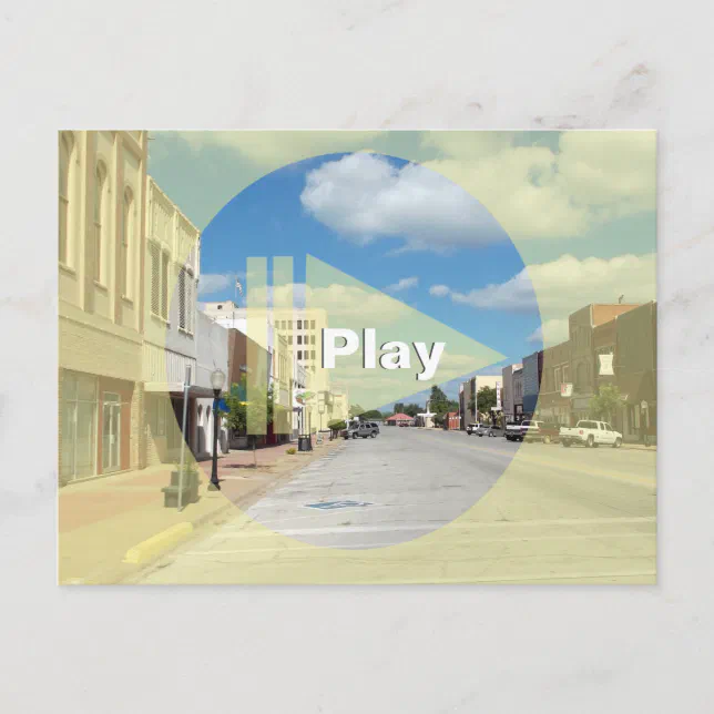 Create Your Own Fun Play Button Over Your Photo Postcard | Zazzle