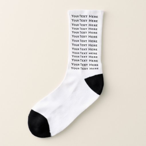 Create Your Own Funny Text Message Black White Socks | Zazzle