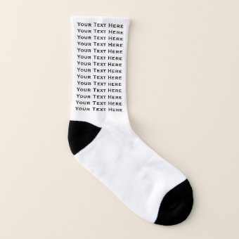 Create Your Own Funny Text Message Black White Socks | Zazzle