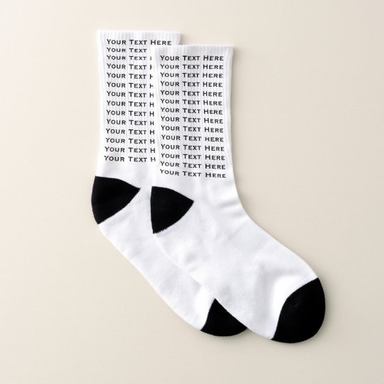 Create Your Own Funny Text Message Black White Socks | Zazzle.com