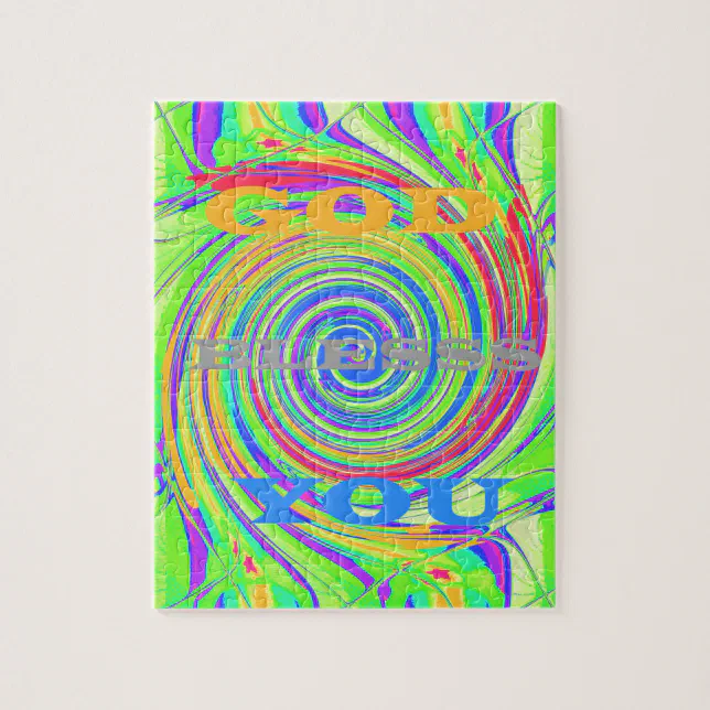 Create Your Own God Bless You Inspirational Text Jigsaw Puzzle | Zazzle