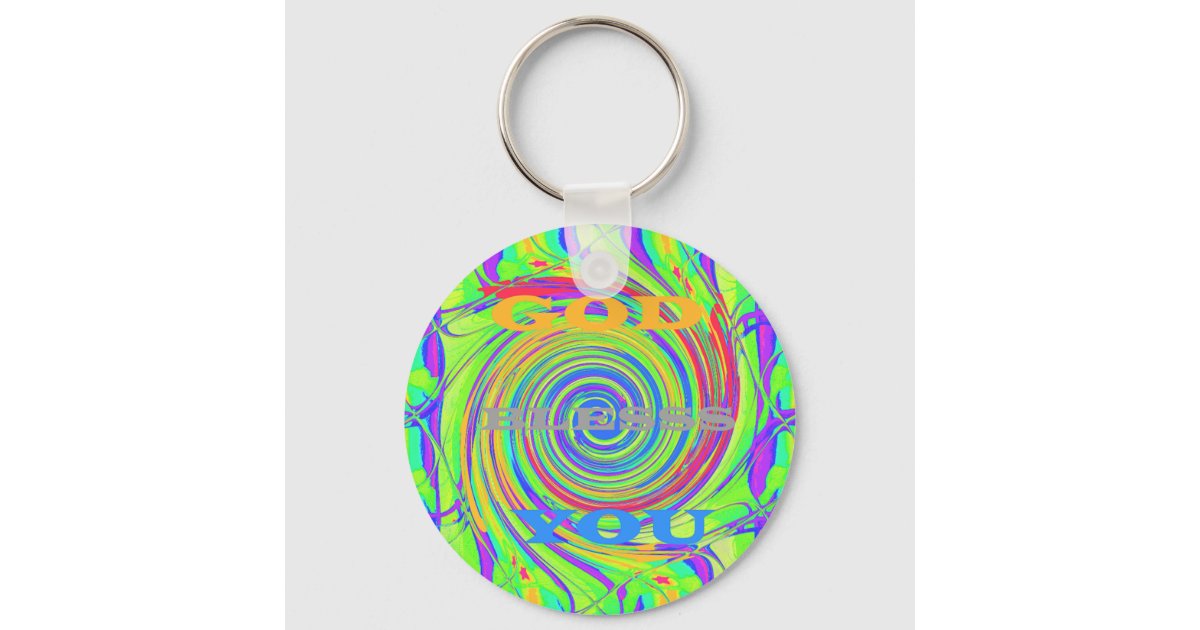 Create Your Own God Bless You Inspirational Text Keychain | Zazzle