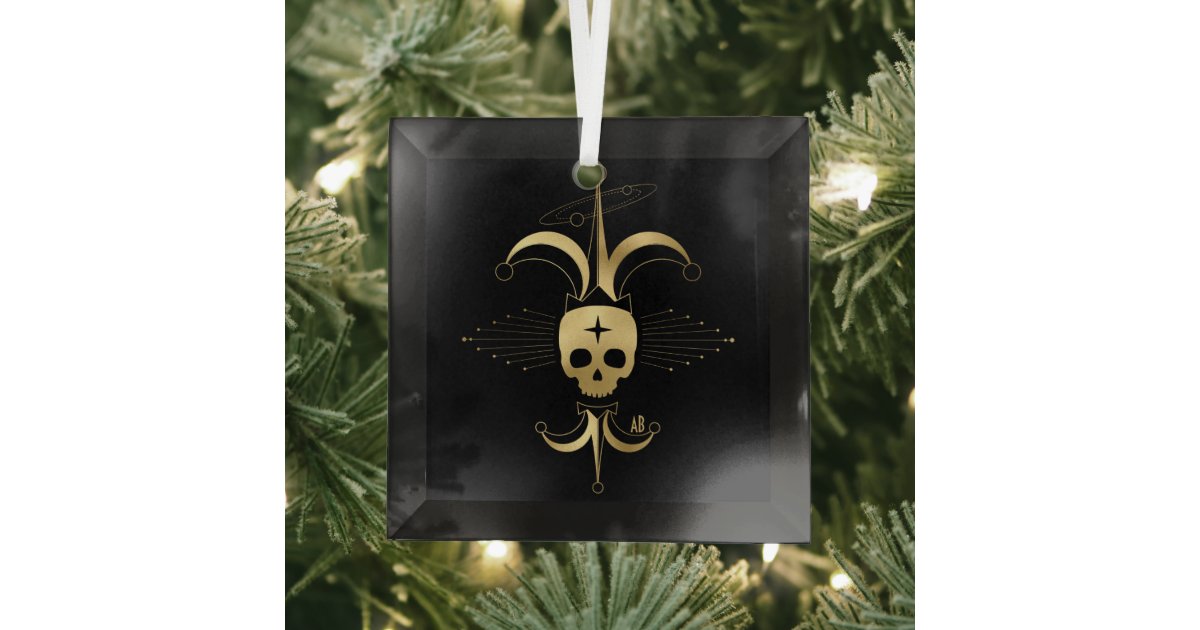 Create Your Own Gold Arcane Fool Tarot Glass Ornament | Zazzle