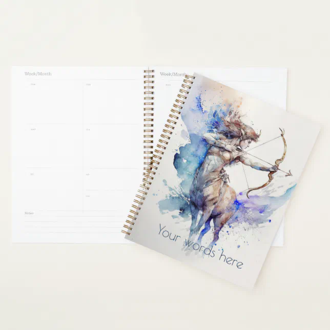 Create Your Own Gold & Blue Sagittarius Zodiac Planner | Zazzle