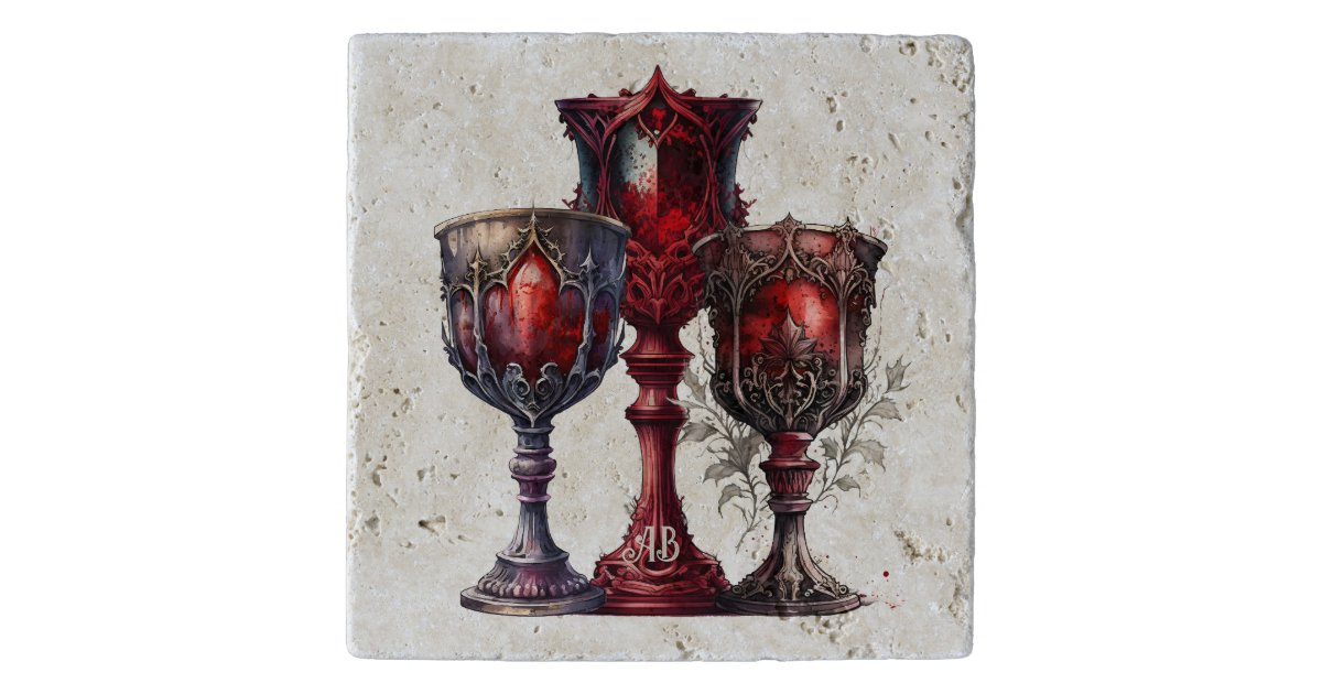 Create Your Own Gothic Red Chalices Trivet | Zazzle