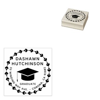 Create Your Own Graduation Circular Cap Rubber Stamp | Zazzle