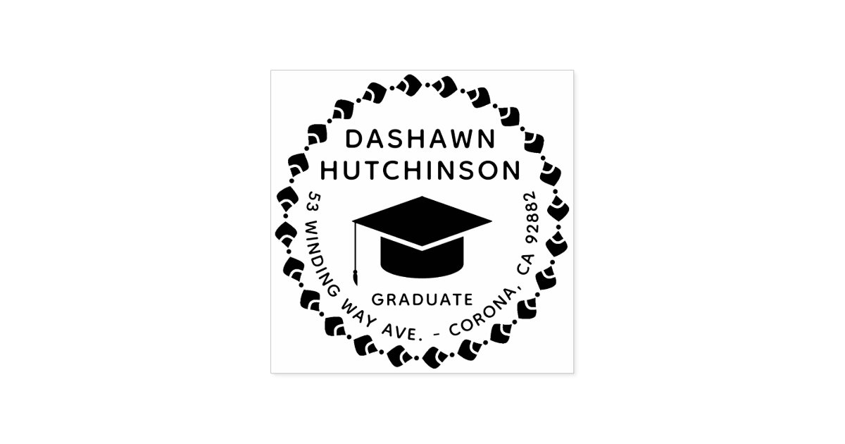 Create Your Own Graduation Circular Cap Rubber Stamp | Zazzle