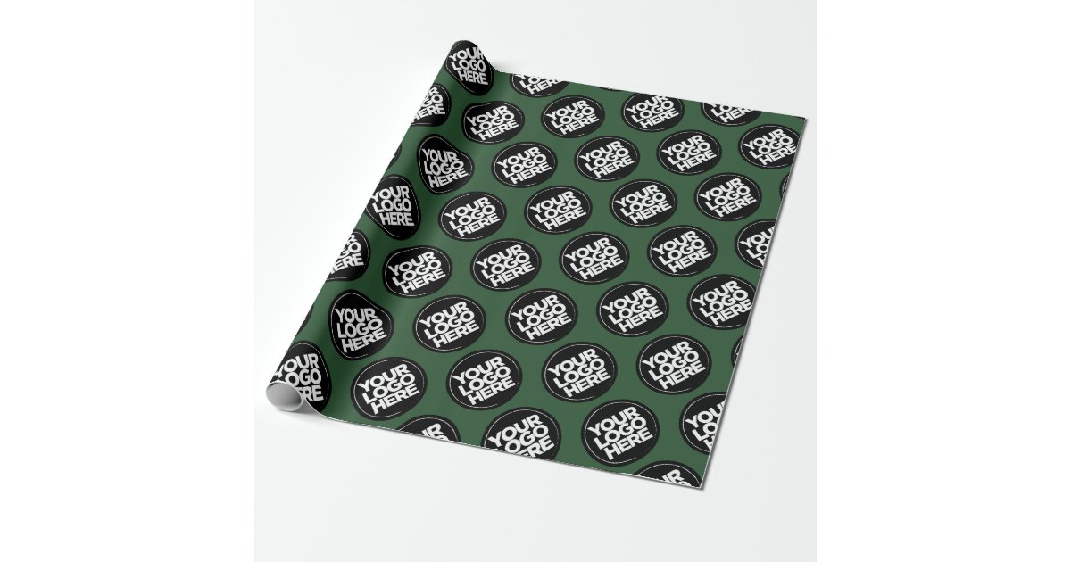 Create your own green Repeating Logo Background Wrapping Paper | Zazzle