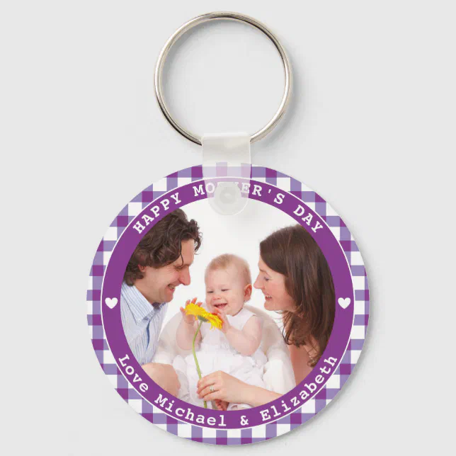 Create Your Own Happy Mother's Day Family Photo Keychain | Zazzle