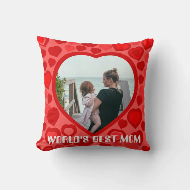 Create your own heart framed photo throw pillow | Zazzle