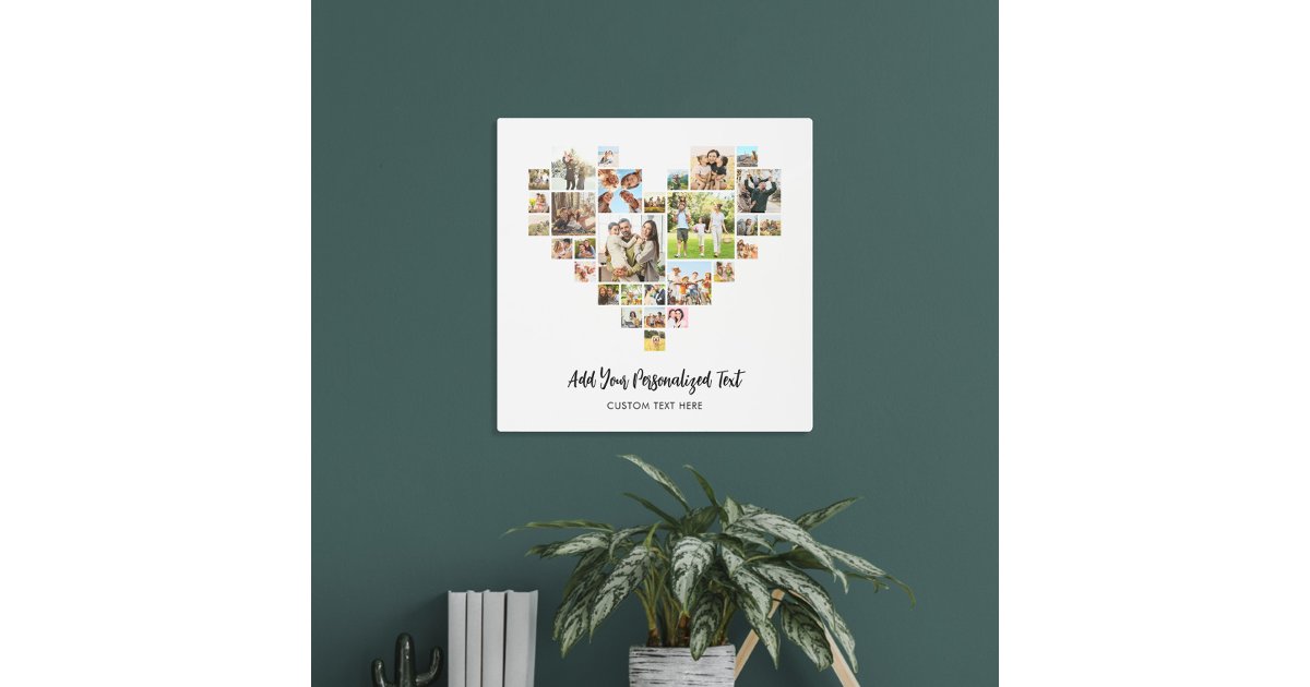 Create Your Own Heart Shaped Photo Collage Metal Print | Zazzle