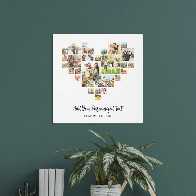 Create Your Own Heart Shaped Photo Collage Metal Print | Zazzle