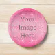 Create Your Own Hot Pink Glitter Sparkle Metallic Paper Plates | Zazzle