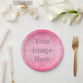 Create Your Own Hot Pink Glitter Sparkle Metallic Paper Plates | Zazzle