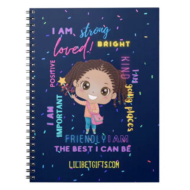 Create Your Own I AM - Positive Girl Affirmations Notebook | Zazzle
