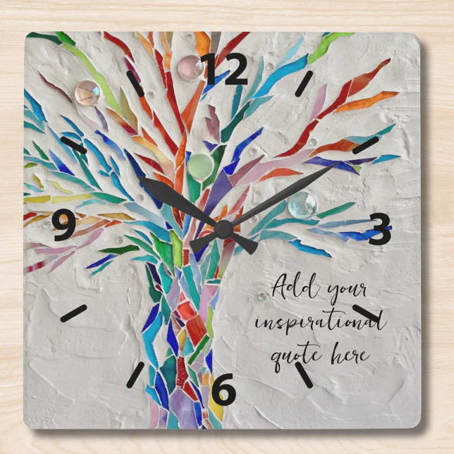 Create Your Own Inspirational Message Square Wall Clock | Zazzle