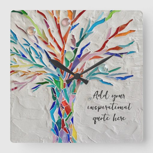 Create Your Own Inspirational Quote Square Wall Clock | Zazzle