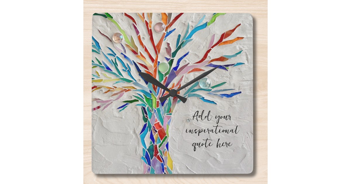 Create Your Own Inspirational Quote Square Wall Clock | Zazzle