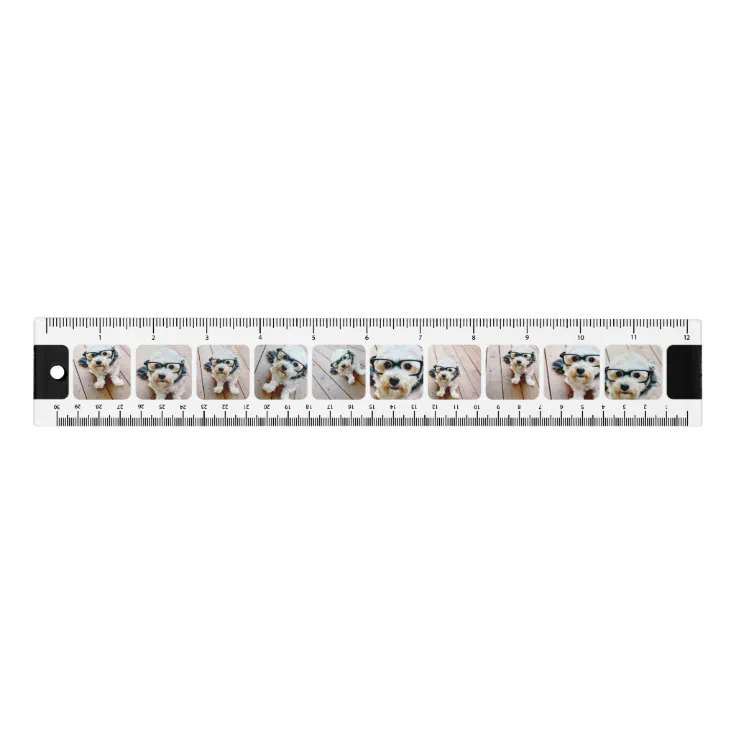 Create Your Own Instagram 10 Photo Collage black Ruler | Zazzle